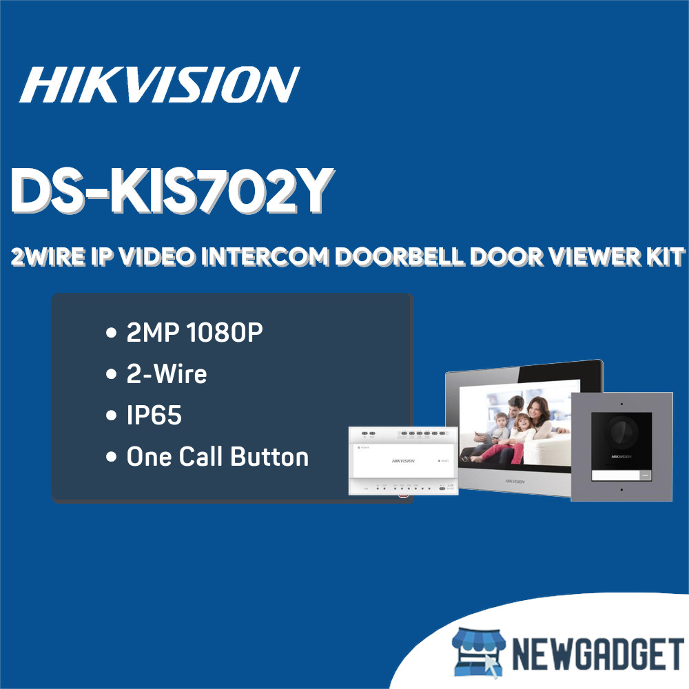 Jual HIKVISION DS-KIS702Y 2WIRE IP VIDEO INTERCOM DOORBELL DOOR VIEWER ...