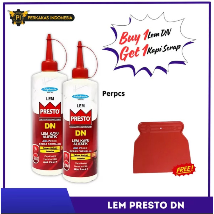 Jual LEM Kayu Putih PRESTO DN 600 Gram FREE Kapi 5 Inch Lem Multiplek ...