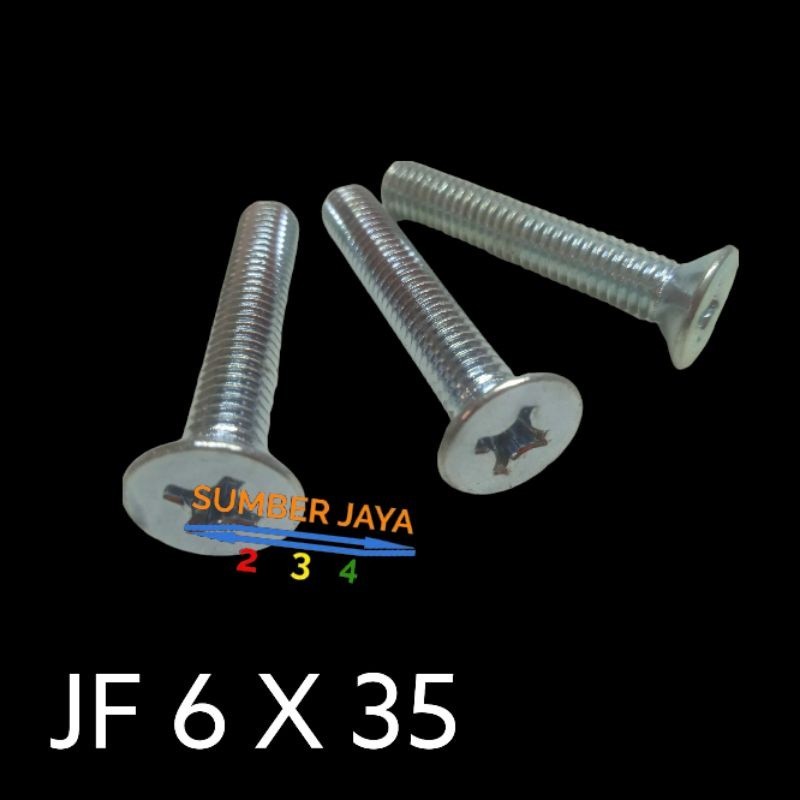 Jual BAUT SEKRUP JF 6 X 35 / BAUT SEKRUP JF M6 ISI 50 PCS TERMURAH | Shopee Indonesia