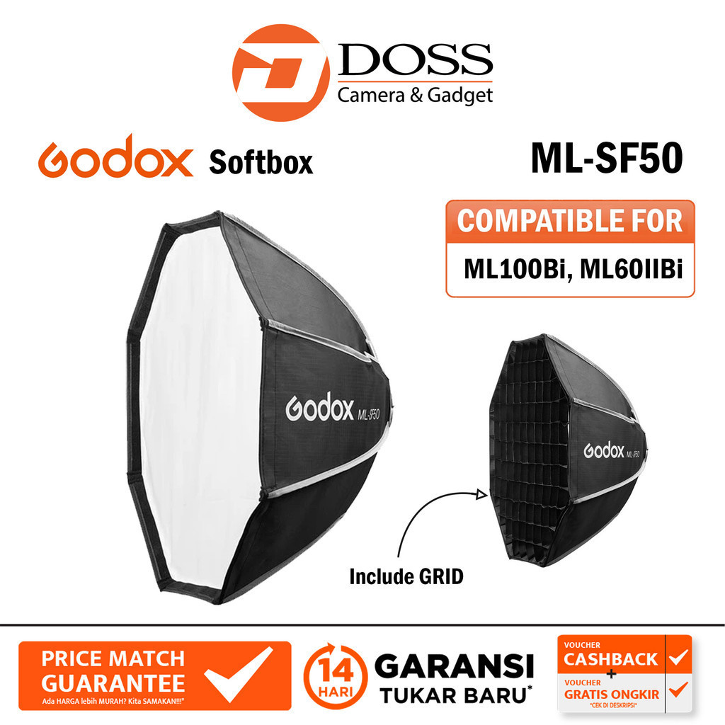 Jual Godox ML-SF50 Octa Softbox for ML100Bi ML60IIBi Godox MLSF50 Octa Softbox | Shopee Indonesia