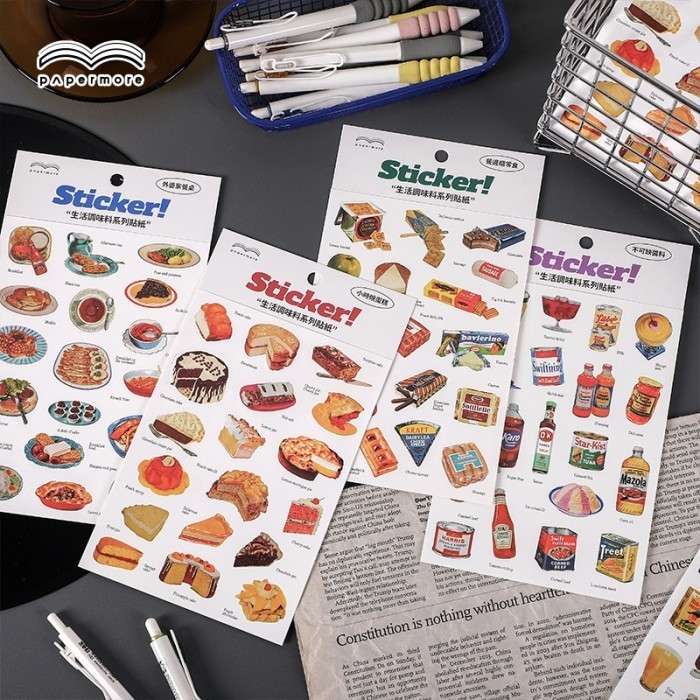 Jual Sticker PAPERMORE Seri Makanan Deco Sticker Snacks Food Journal ...