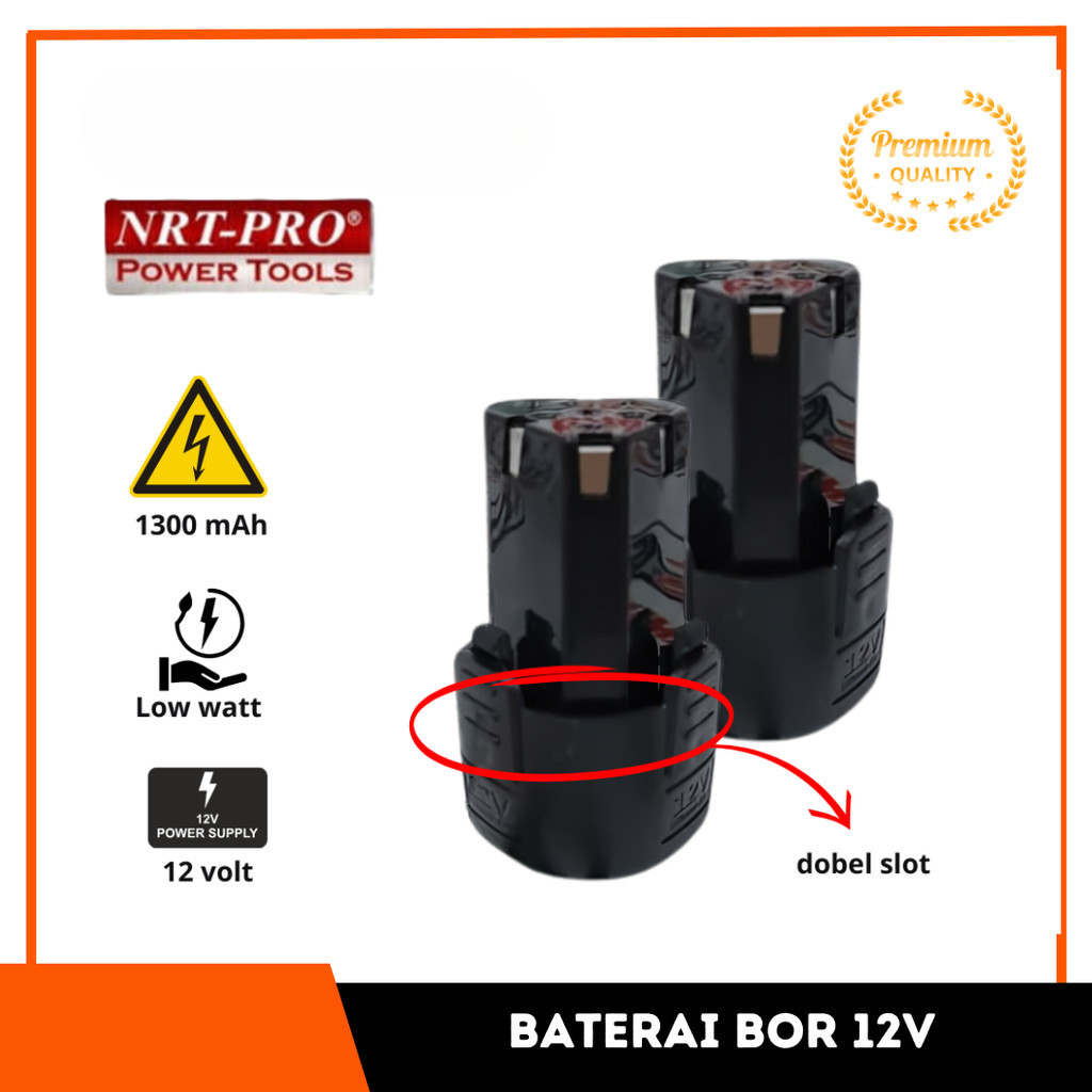 Jual Baterai Bor Cordless NRT 12v 2 Ah ORIGINAL Baterai Bor 12V Battery ...