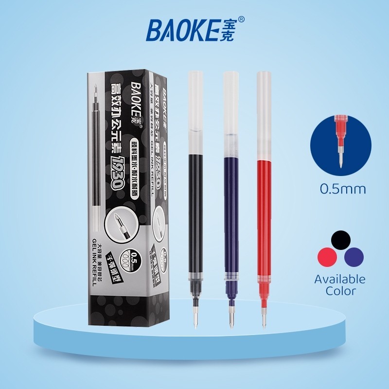 Jual BAOKE 12Pcs/box Gel Pen Refill / Pulpen Gel Isi Ulang 0.5mm Hitam ...