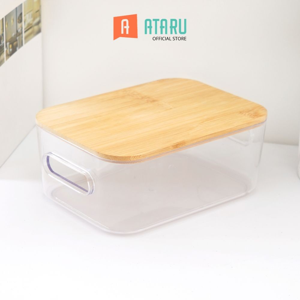 Jual Ataru 20X14X7.5 cm Kotak Penyimpanan Dengan Tutup Bambu Kotak ...