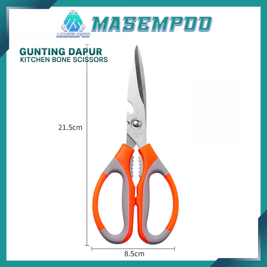Jual K-024 Gunting ORANGE ABU stainles besar Serbaguna Dapur kertas ...