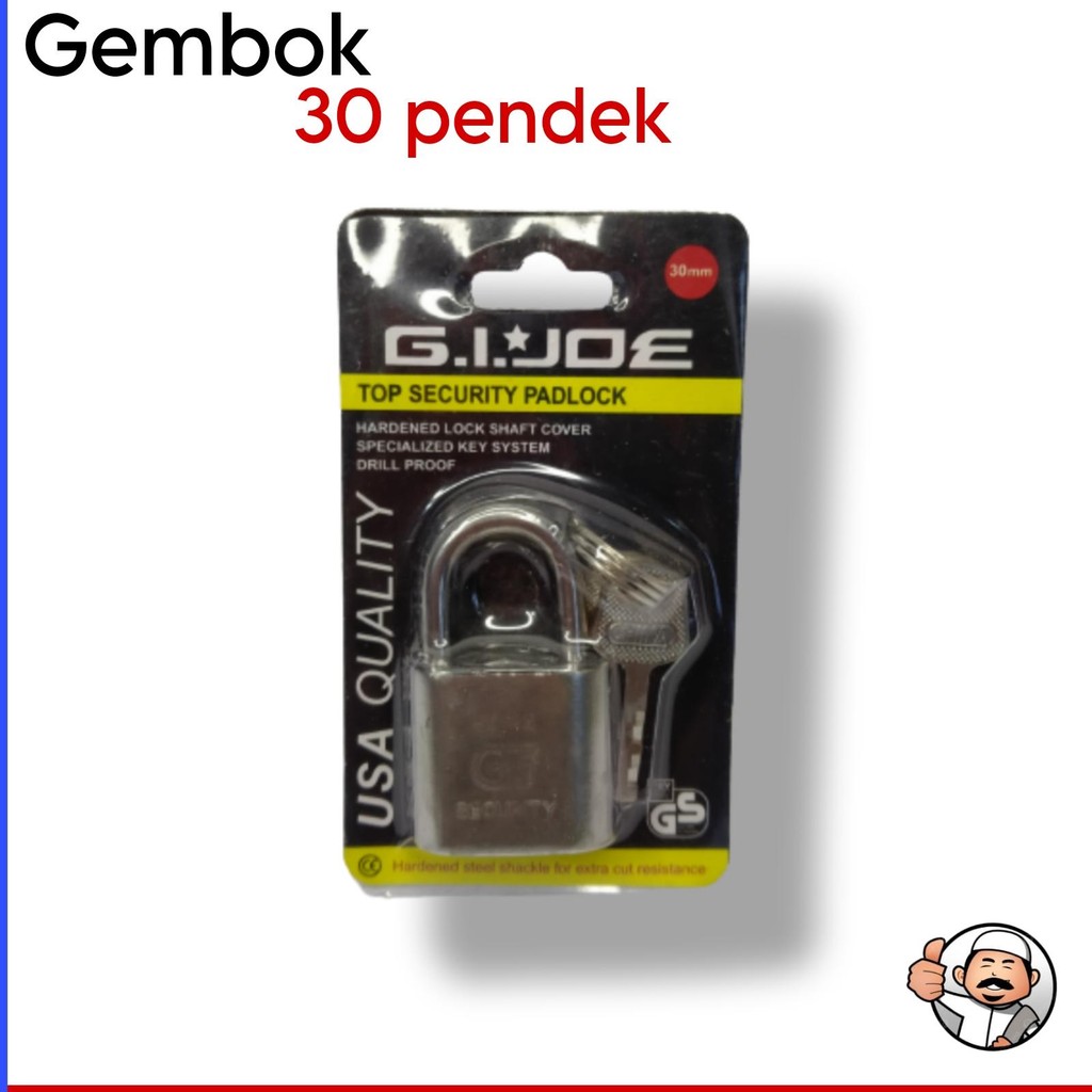 Jual Gembok Stainless Steel GI Joe Ukuran 30mm Leher Pendek - Pengunci ...