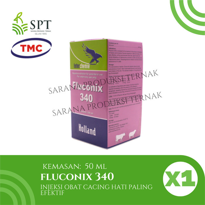 Jual FLUCONIX-340 50ml Injeksi Obat Cacing Hati Efektif Sapi Kambing ...