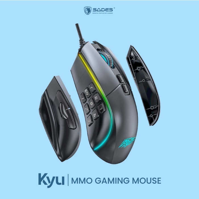 Jual Mouse Gaming MMO/MOBA SADES KYU | Shopee Indonesia