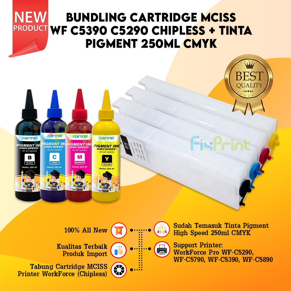 Jual Paket Modif Chipless 4 Warna Printer Epson WF-C5290 C5290 C5890 ...