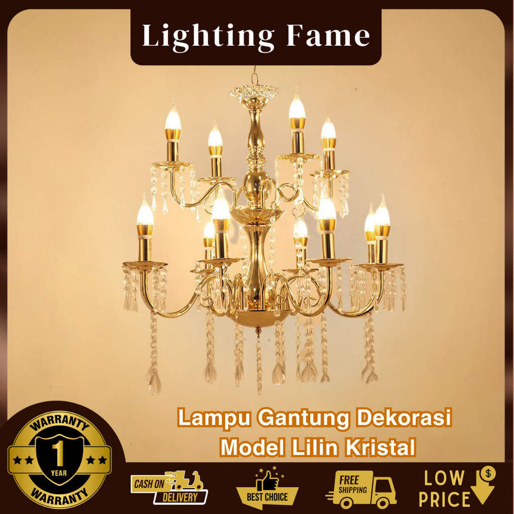 Jual LIGHTING FAME **GARANSI 1 TAHUN** Lampu Gantung Kristal Ruang Tamu ...