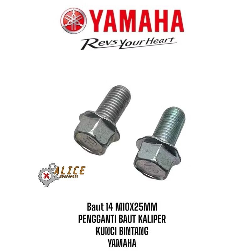 Jual BAUT 14 M10X25 BAUT PENGGANTI BREKT KALIPER CAKRAM YAMAHA MIO SMILE SPORTI N MAX NEW ...