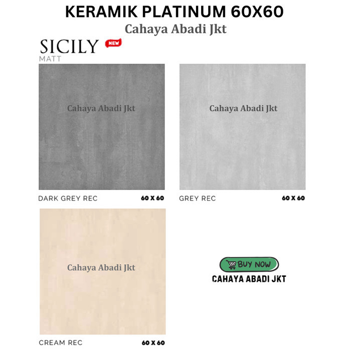 Jual Keramik PLATINUM Sicily Cream KW1 60X60CM 1.44Meter / Platinum ...