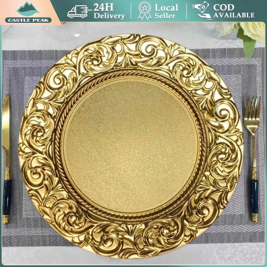 Jual Piring Emas Piring Arab Gold Piring Saji Piring Kurma/Piring Kue/Piring Saji/Piring Mewah ...