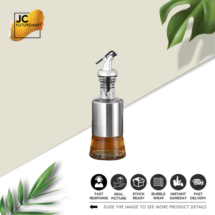 Jual Botol Kaca Stainless Minyak Kecap Cuka Saus Syrup A3726 - 200 ML ...