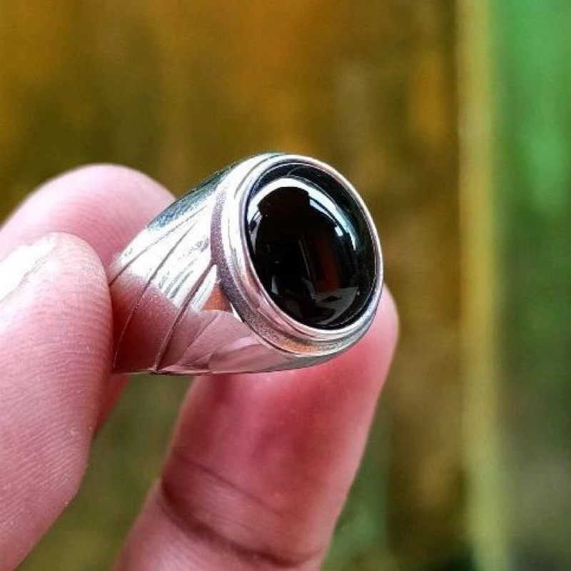 Jual cincin Batu akik natural Yaman Wulung original kantoran ring ...