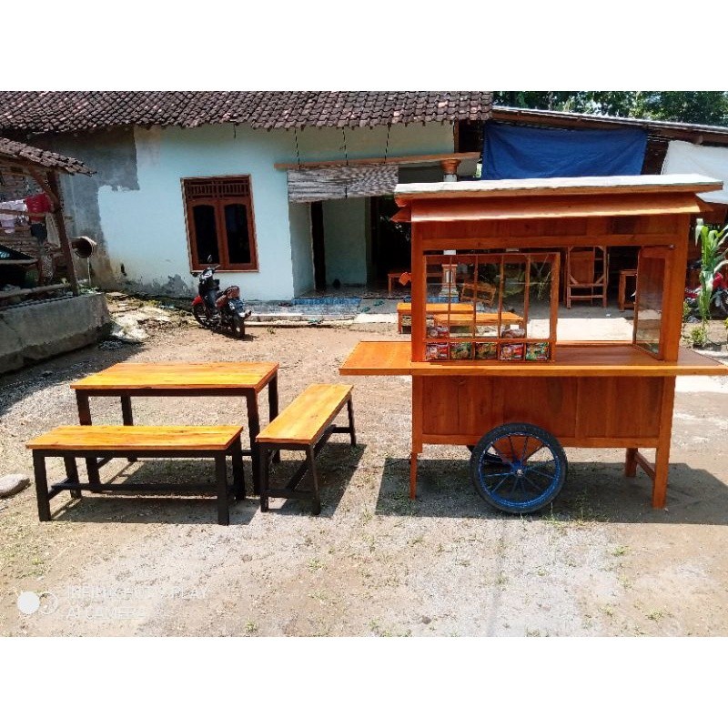 Jual gerobak Indomie warmindo dan satu set kursi meja kafe free ongkir ...