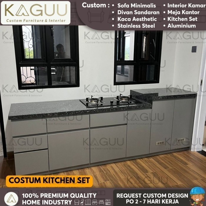Jual Custom Kitchen Set PVC HPL / Lemari Dapur Meja Mamer Minimalis ...