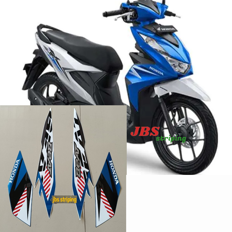 Jual Stiker beat putih biru striping honda beat fi sporty 2023 2004 ...