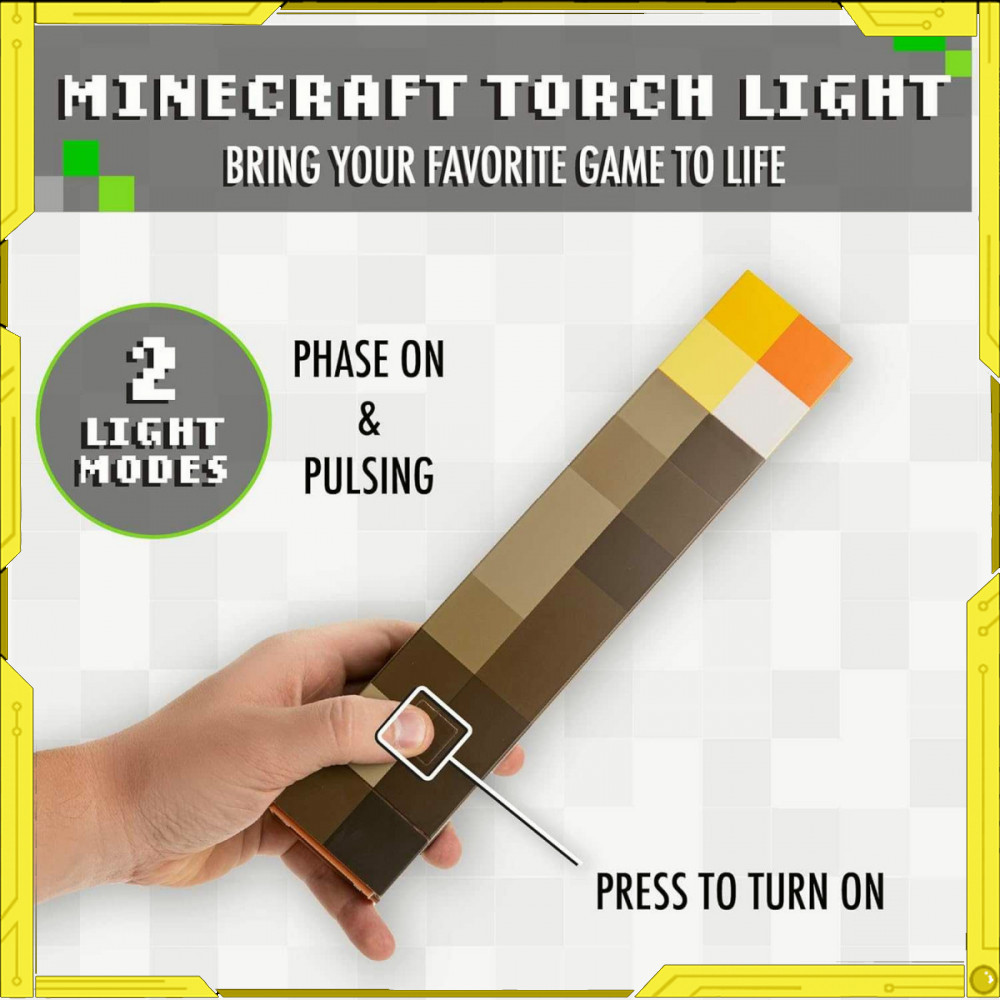 Jual Lampu LED Minecraft Torch Night Light Rechargeable Warm White - MC ...