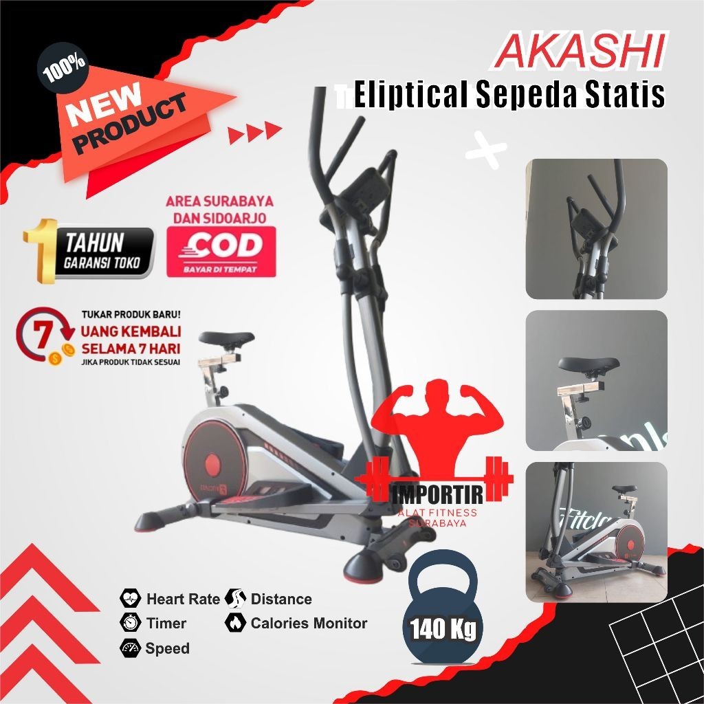 Jual Alat Olahraga Sepeda Statis Eliptical Akashi Big Eliptical ...