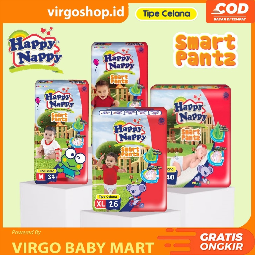 Jual Popok Happy Nappy Smart Pantz S40 / M34 / L30 / XL26 Tipe Celana ...