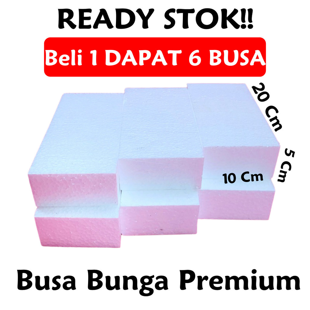 Jual (6 PCS) Busa Bunga Styrofoam Foam Buket sterofoam isi 6 pcs Ukuran ...