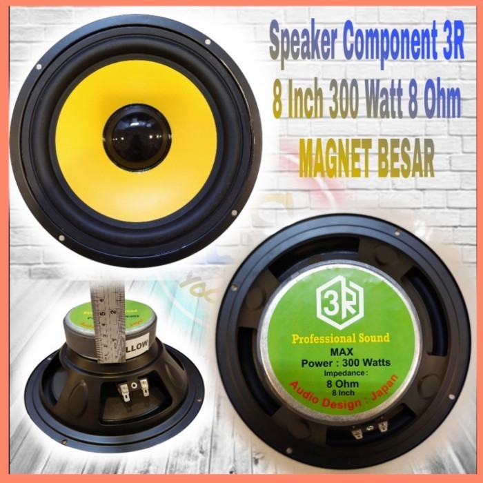 Jual Speaker Component 3R 8 Inch Kuning 300 Watt Woofer Magnet Besar | Shopee Indonesia
