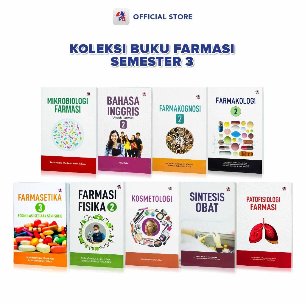 Jual Buku Kuliah Farmasi Semester 3 : Farmasi Fisika 2 / Farmakologi 2 / Bahasa Inggris 2 ...