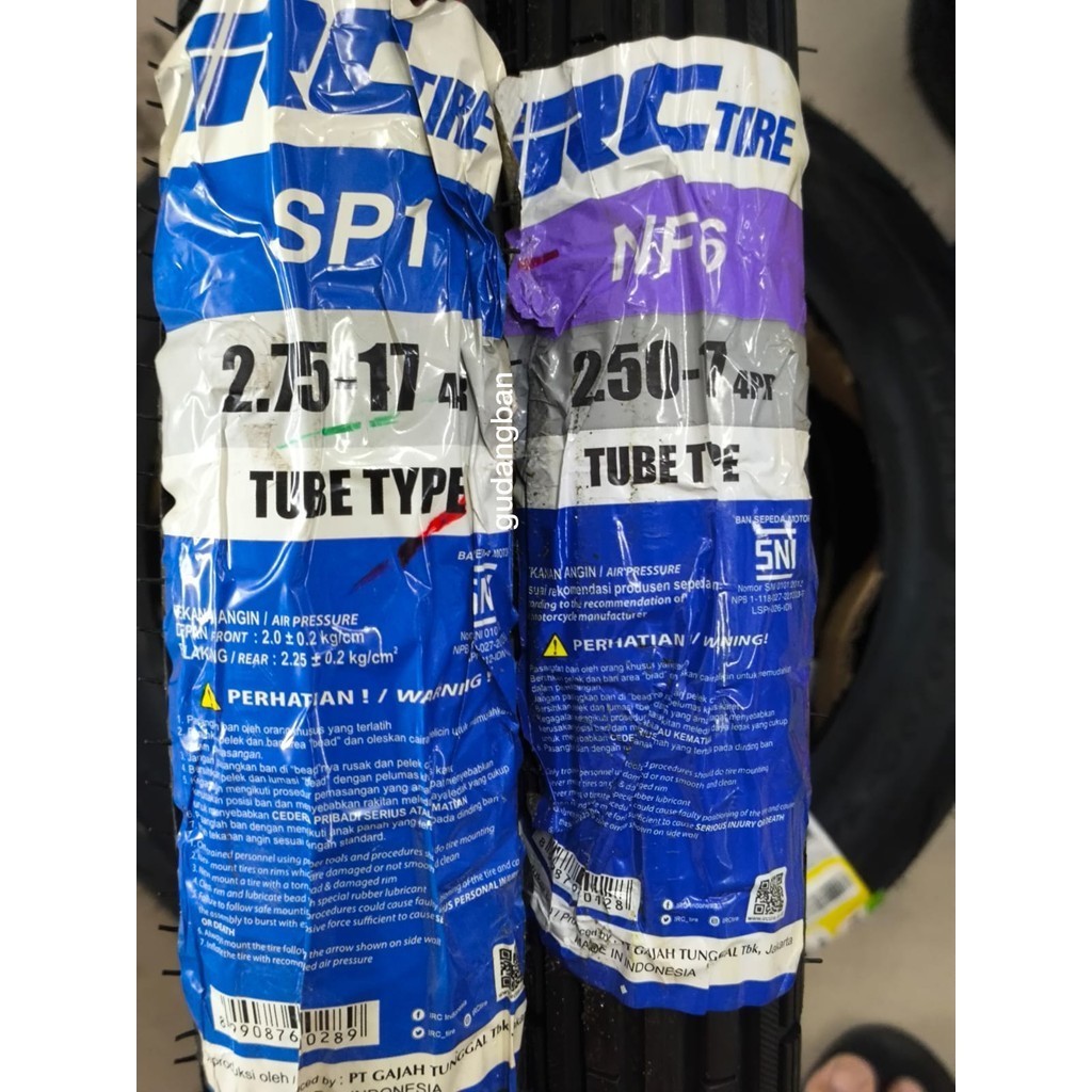 Jual Paket Ban IRC 250 17 dan 275 17 NF6 SP1 TUBETYPE Astrea Upsize ...