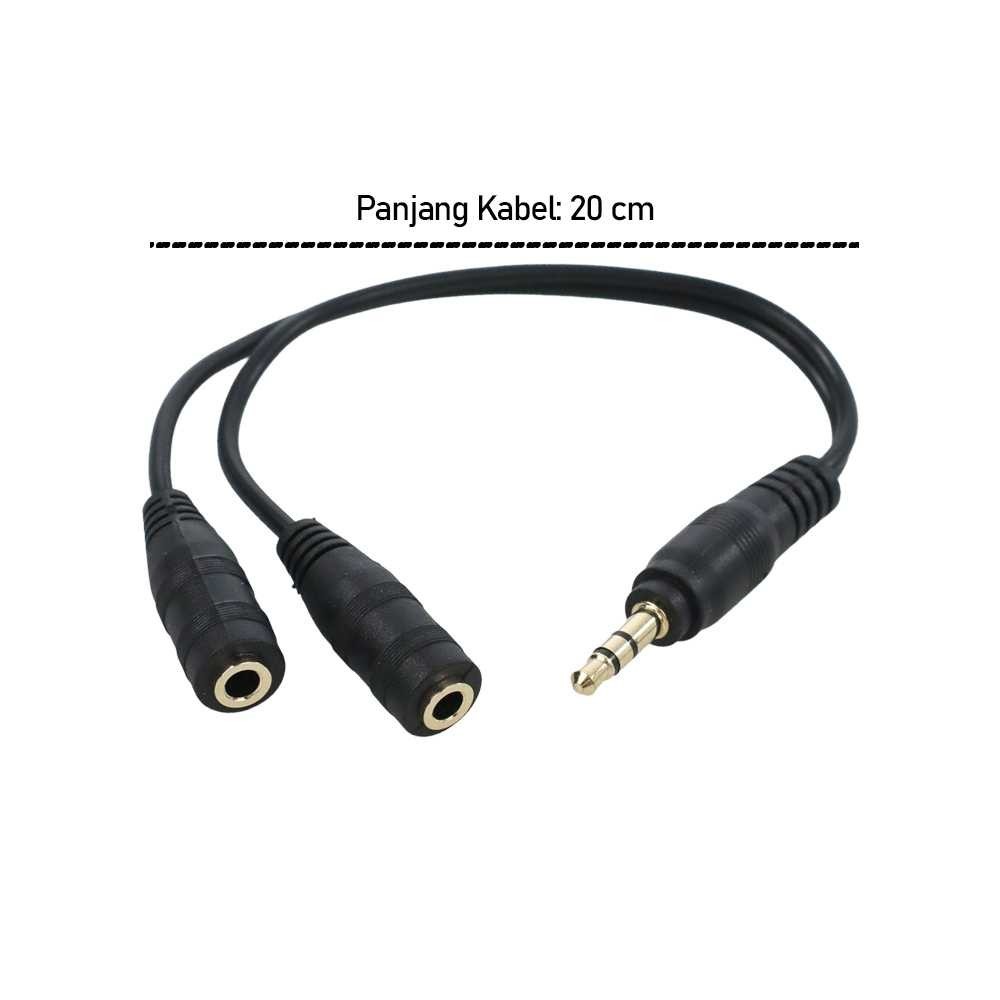 Jual Kabel Audio Splitter HiFi 3.5mm to 2 x 3.5mm | Shopee Indonesia