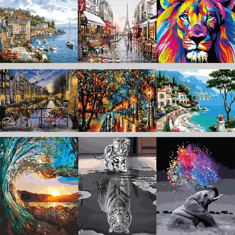 Jual DIY CANVAS PAINTING BY NUMBER KIT DIGITAL OIL PAINTING DIY PAINT BY NUMBER LUKISAN 40X50CM ...