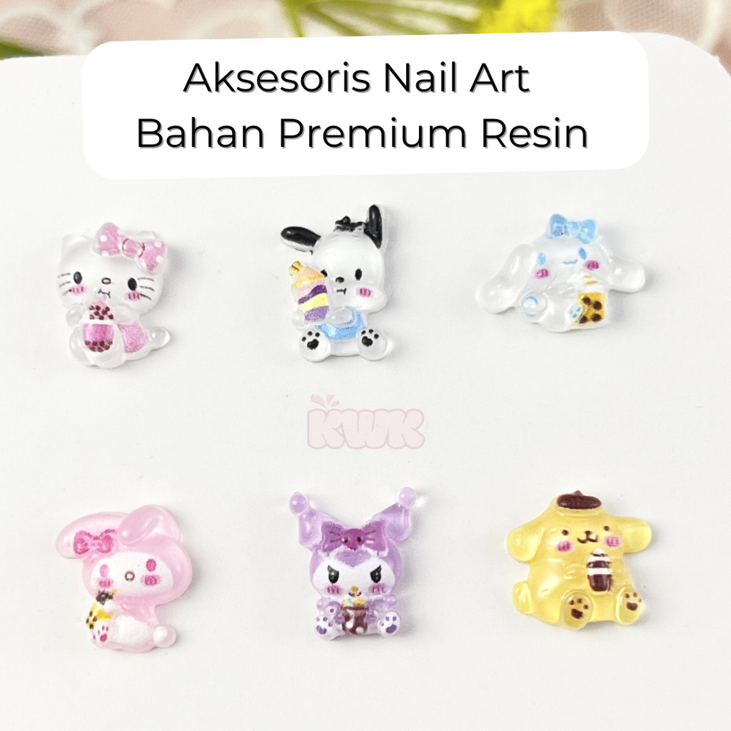 Jual Aksesoris Nail Art SANRIO 5D Premium ISI 10 PCS/ Resin Nail Art ...