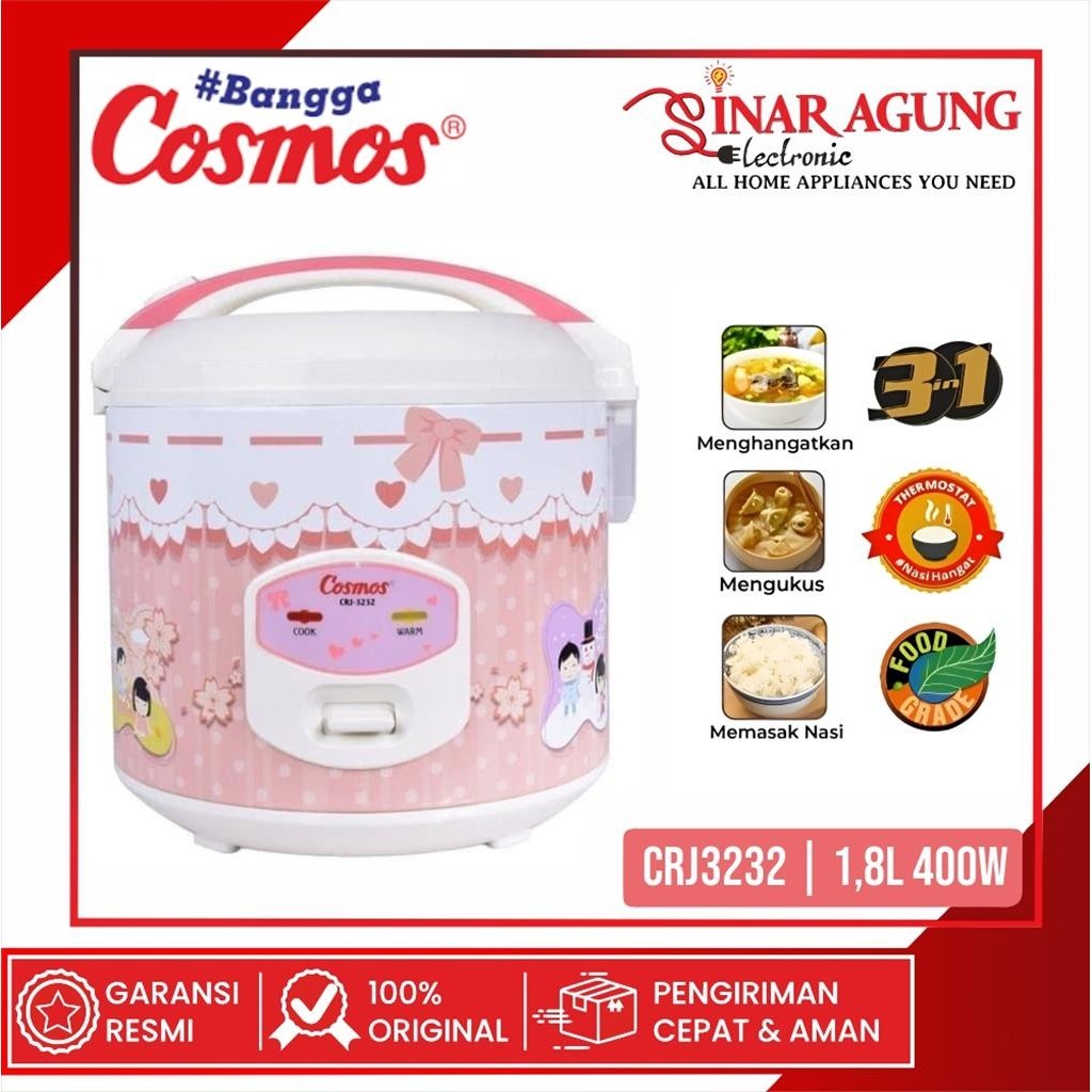 Jual COSMOS CRJ3232 / CRJ-3232 RICE COOKER 3 IN 1 - GARANSI RESMI ...