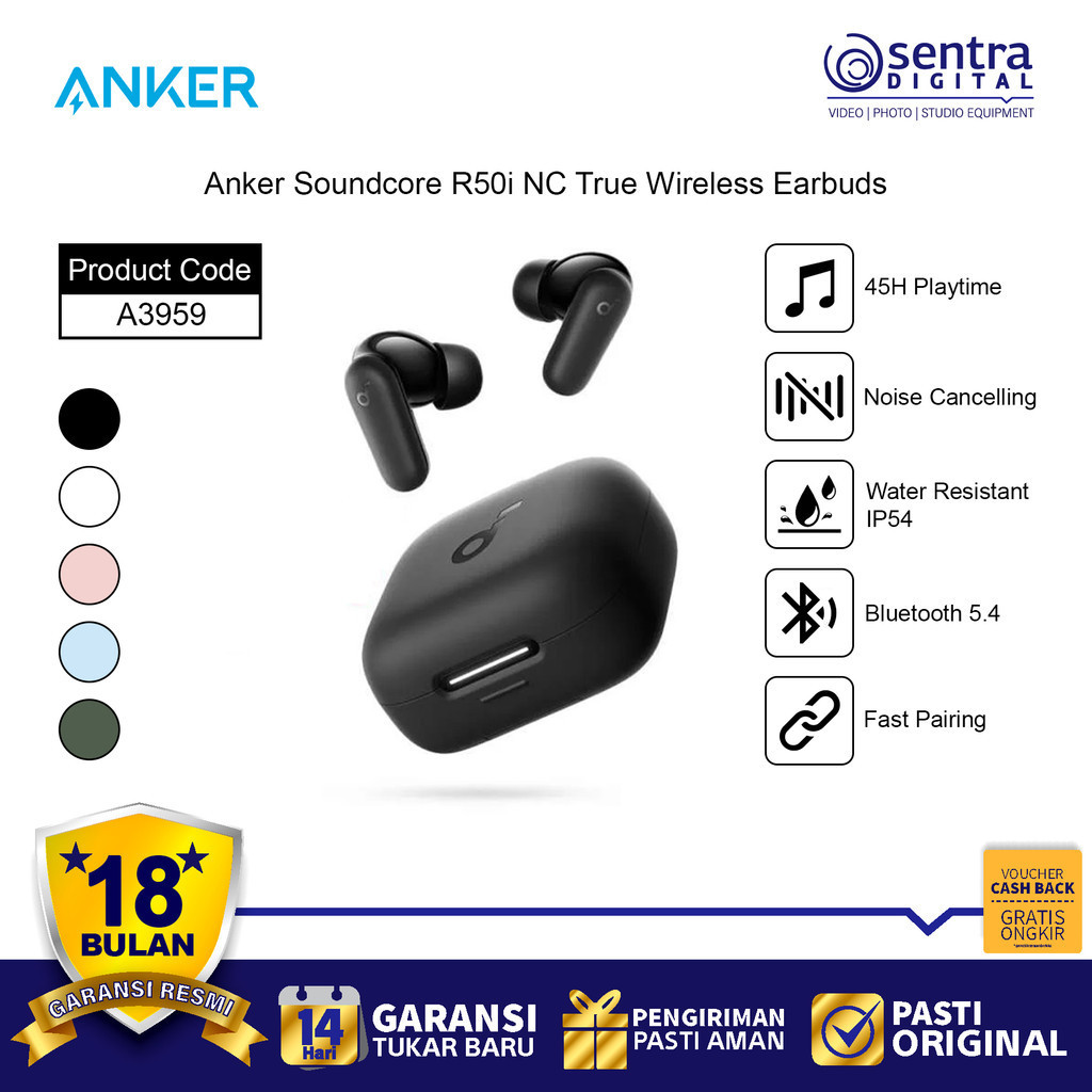 Jual Soundcore R50i NC True Wireless Bluetooth 5.4 Earbuds Anker TWS ...
