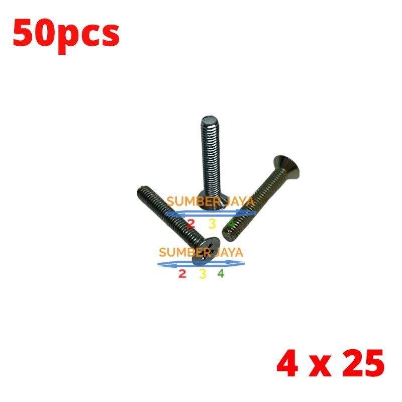 Jual Baut JF 4 x 25 putih isi 50pcs / Skrup JF 4 x 25 TERMURAH | Shopee ...