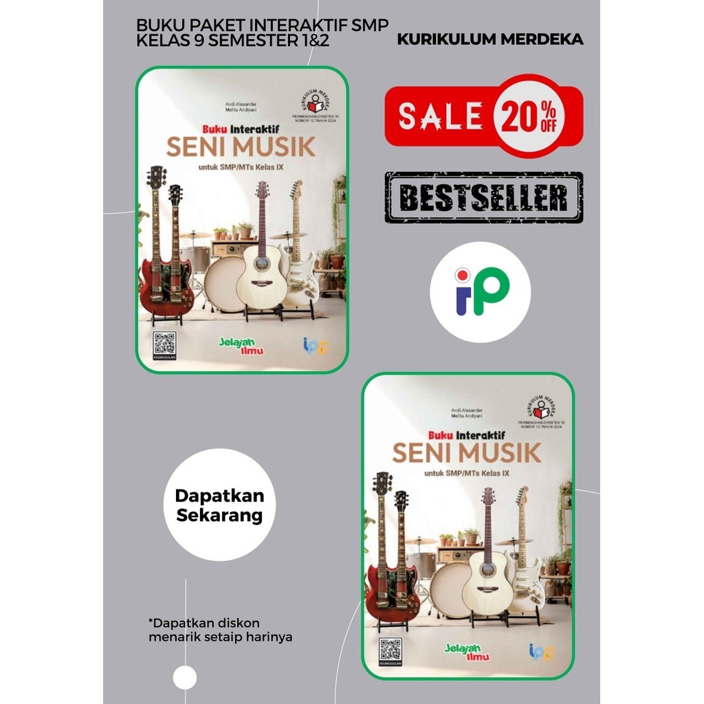 Jual Buku Paket Interaktif Seni Musik Kelas 9/IX SMP/MTS Kurikulum Merdeka Intan pariwara Tahun ...
