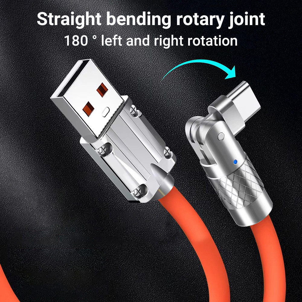 Jual 120W 6A Super Fast Charger Data Cable USB Zinc Alloy Silica Gel ...