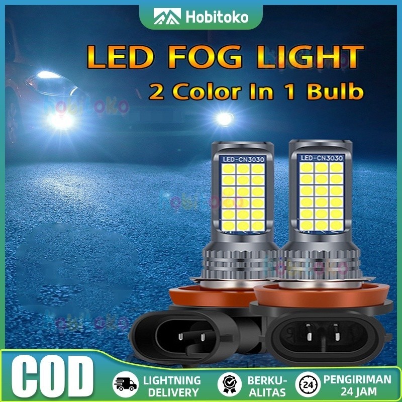 Jual 1Pcs Dua Warna LED Auto Lampu Kabut Dengan 24SMD/36SMD H11 Lampu Hari Lampu Otomotif Lampu ...