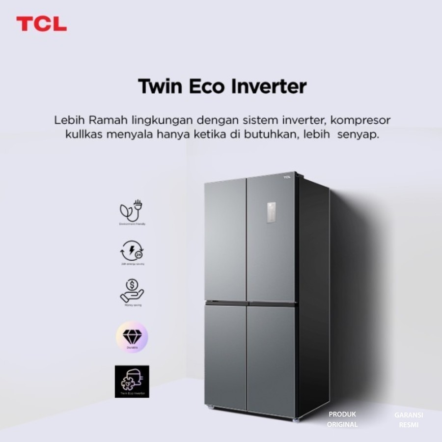 Jual TCL P500CD Kulkas 4 Pintu 439 L No Frost Twin Eco Inverter NEW ...