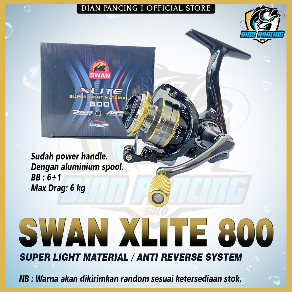 Jual Reel Pancing Mini Swan Xlite 800 Power Handle / Super Light ...