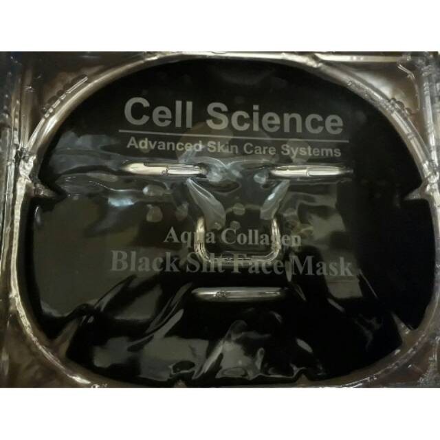 Jual masker cell science aqua collagen black silt / masker topeng ready ...