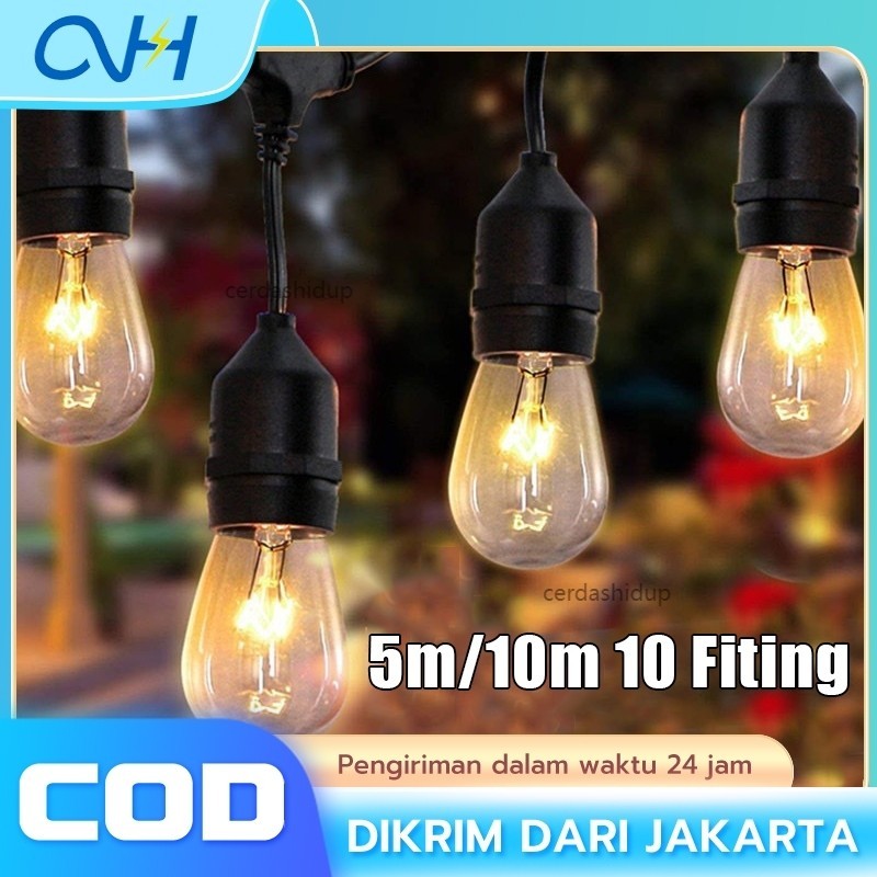 Jual KABEL FITTING LAMPU GANTUNG E27 10 METER 10 FITTING / 5 METER 10 ...
