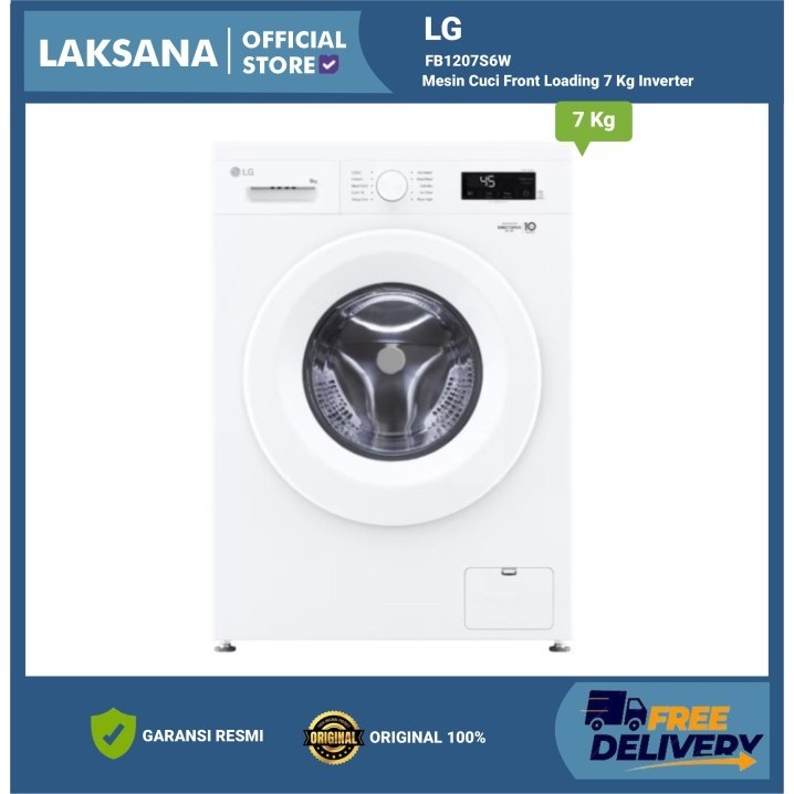Jual LG FB1207S6W Mesin Cuci Front Loading 7 Kg Inverter Direct Drive ...
