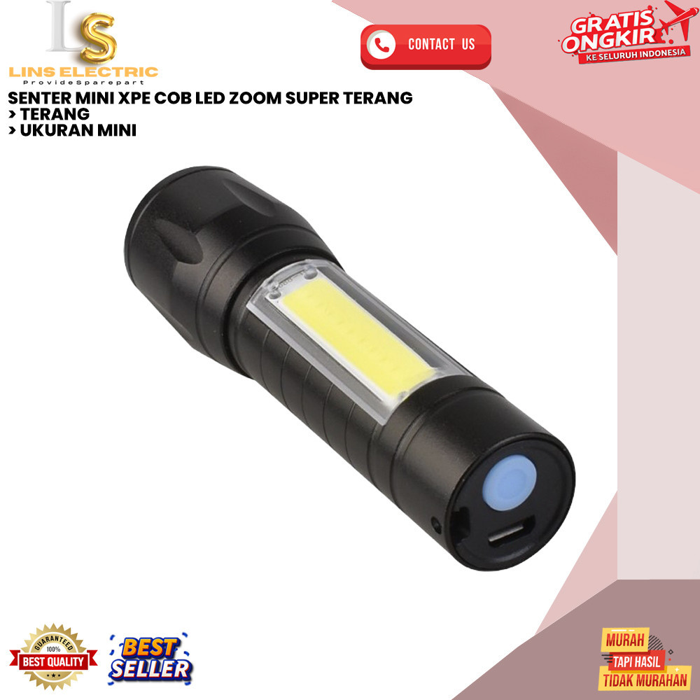 Jual SENTER MINI XPE COB LED ZOOM SUPER TERANG LINS | Shopee Indonesia