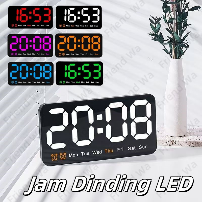 Jual Jam dinding digital LED (layar besar, multifungsi, menampilkan ...