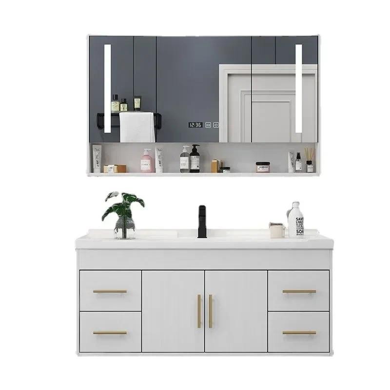 Jual Bathroom Vanity And Sink Combo Wood Floor CabinetTop Square ...