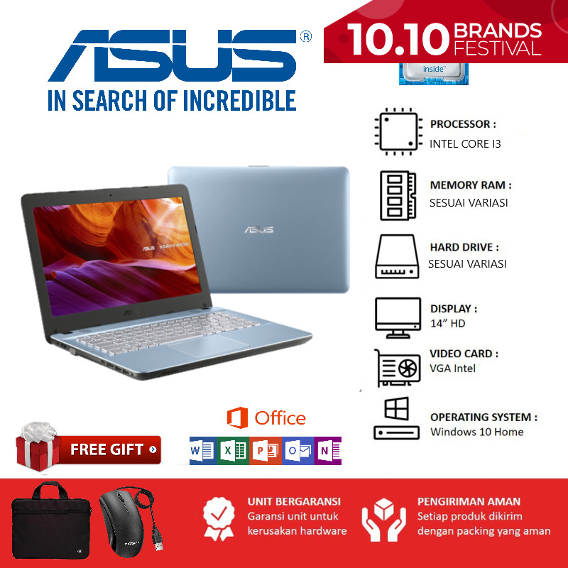 Jual LAPTOP ASUS X441U intel core i3 RAM 8GB SSD 256GB | Shopee Indonesia