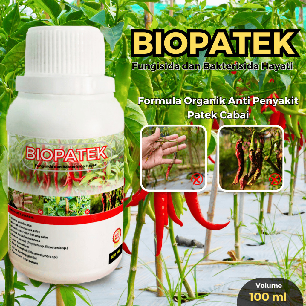 Jual BIOPATEK Fungisida dan Bakterisidah Hayati Petek Cabai 100ml ...