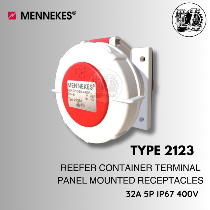 Jual Socket Female Panel Mounted Reefer Container MENNEKES 32A 5P IP67 ...