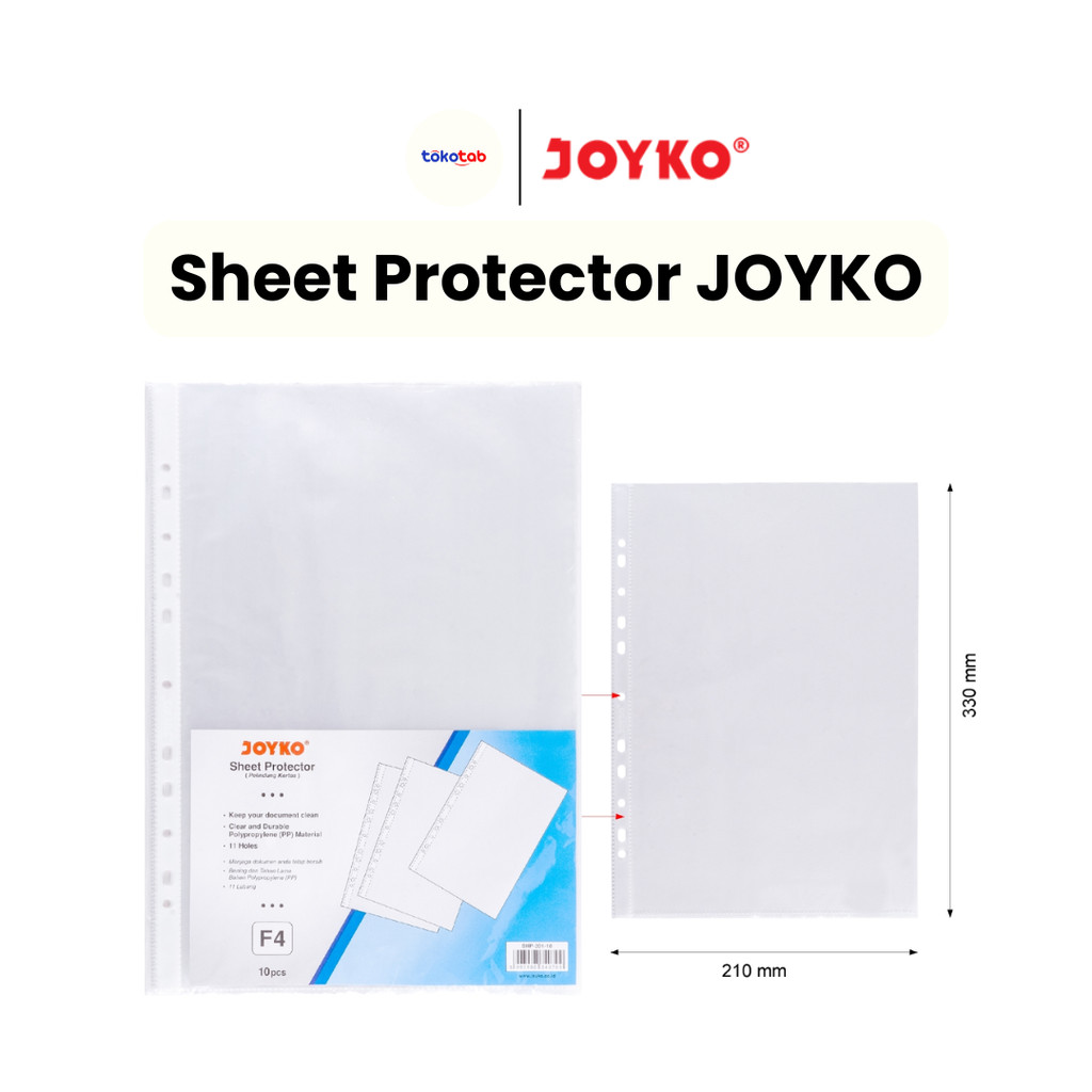 Jual Tokotab - Sheet Protector Pelindung Kertas Joyko SHP-201-10 F4 1 ...